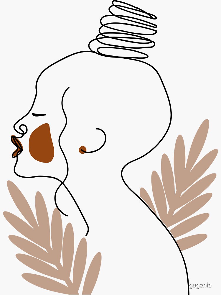 "Minimalist Abstract Side Profile Silhouette Illustration" Sticker by ...
