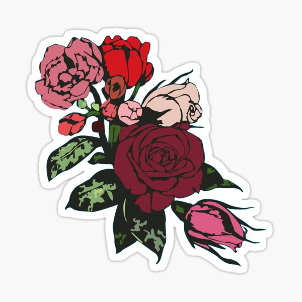 "Bouquet of Roses" Sticker for Sale by junior-my | Redbubble