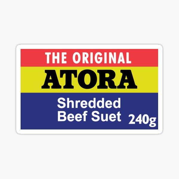 "Atora Beef Suet" Sticker for Sale by attractivedecoy | Redbubble