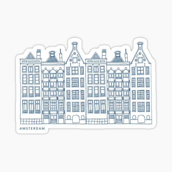 "Amsterdam Houses Places/Architecture Illustration" Sticker for Sale by ...