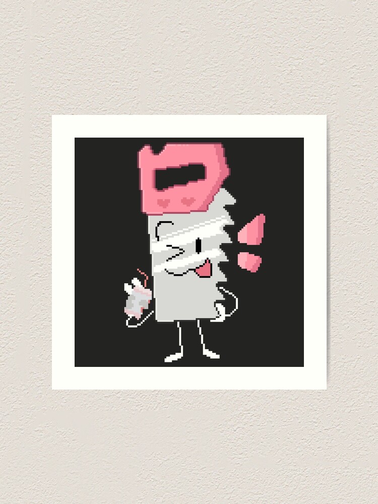 "pixel art bfb saw! (white version for dark colors)" Art Print for Sale ...