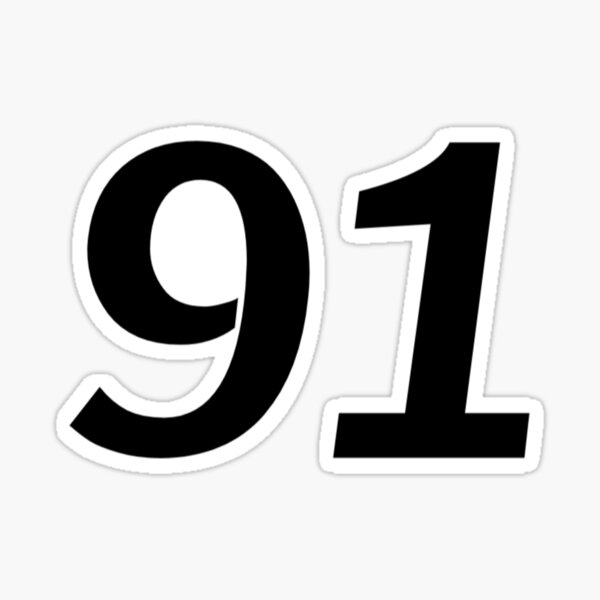 "Number 91" Sticker by t-shirtella | Redbubble
