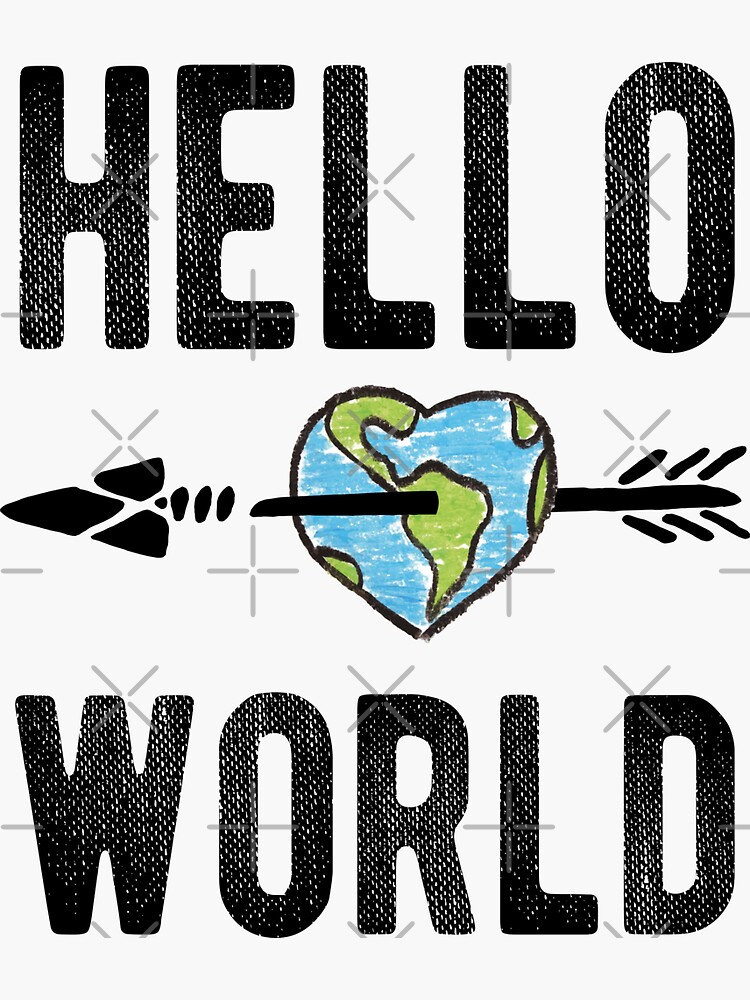 "hello world" Sticker for Sale by samah82 | Redbubble