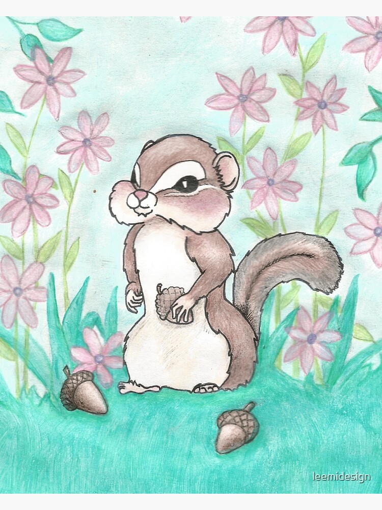 "Cute Chipmunk Artwork" Poster for Sale by leemidesign | Redbubble