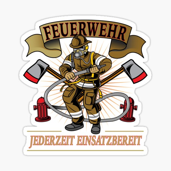"Firefighter Rescuer Hero Fire Brigade" Sticker for Sale by ...