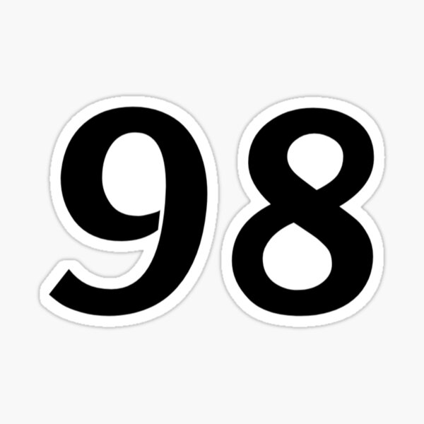 "Number 98" Sticker for Sale by t-shirtella | Redbubble