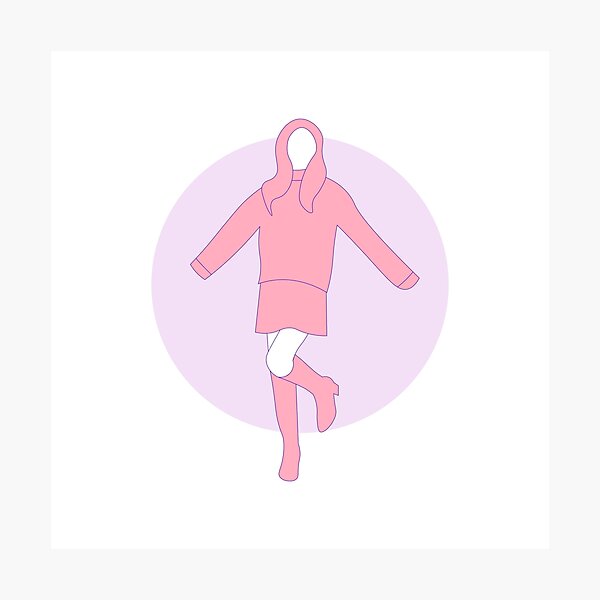 "Cute Girl - Pink Line Art- Aesthetic" Photographic Print by susmit-ai ...