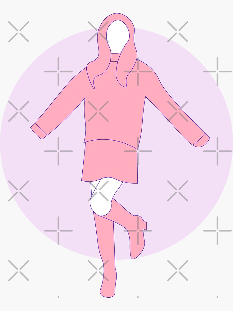 "Cute Girl - Pink Line Art- Aesthetic" Sticker by susmit-ai | Redbubble