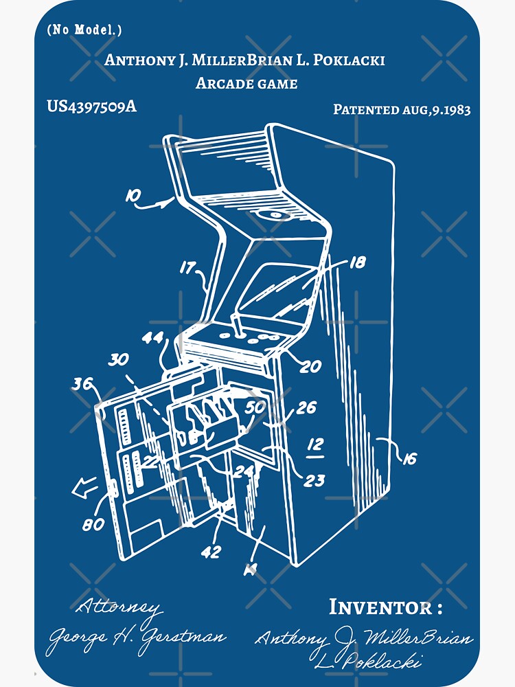 "Arcade Patent / Arcade game Blueprint / Arcade Patent Illustration ...