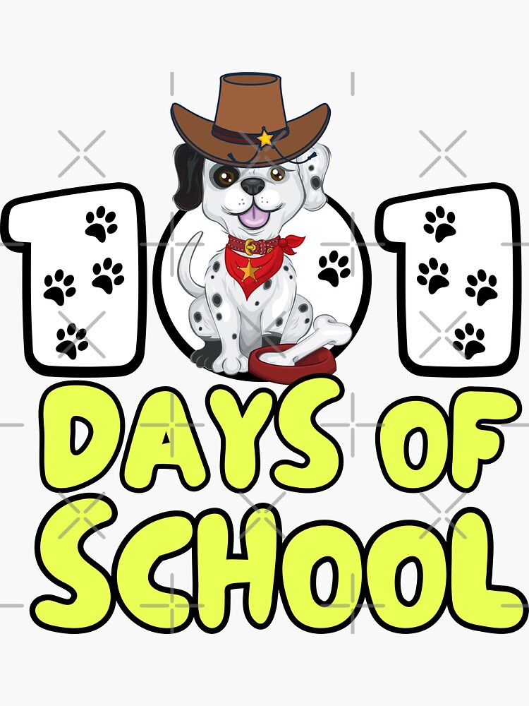 "101 Days of School Dalmatian Dog" Sticker for Sale by ReichBourne ...