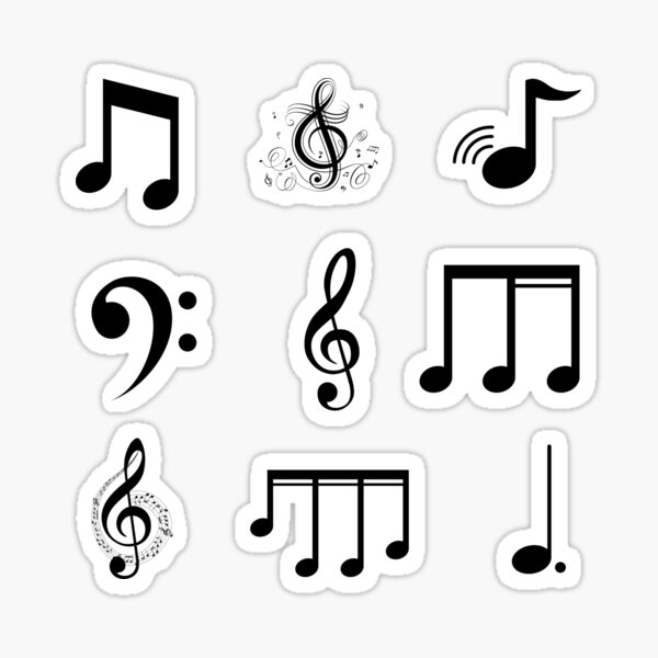 "Black Music Notes " Sticker for Sale by MariesDesigns11 | Redbubble