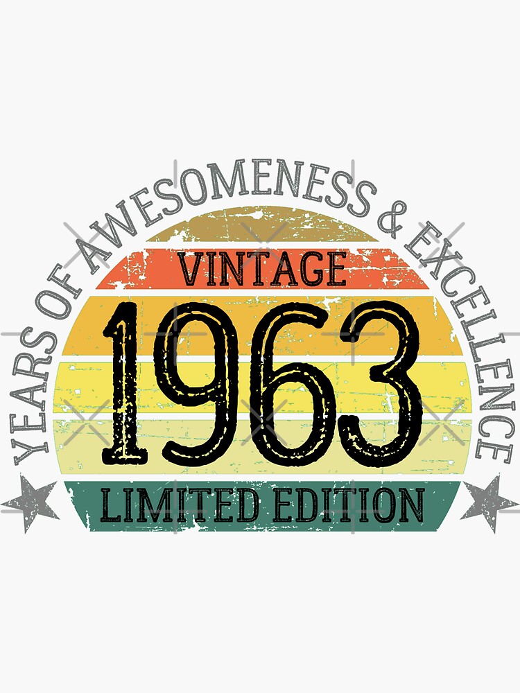 "1963 Vintage Retro Sunset Limited Edition" Sticker by brynscully ...