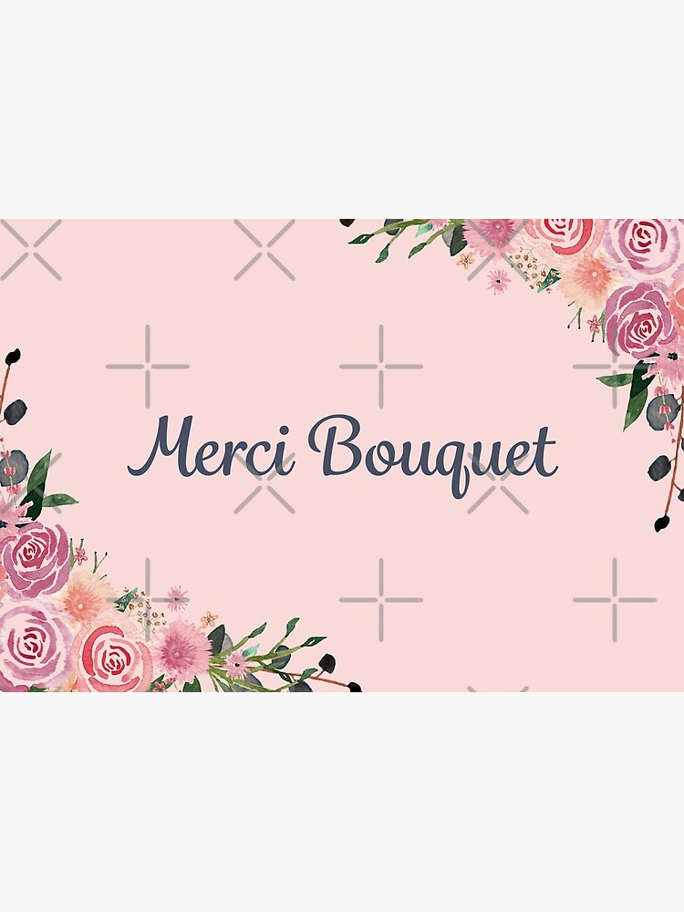 Póster «Merci Bouquet Texto dentro del ramo floral de la esquina» de ...