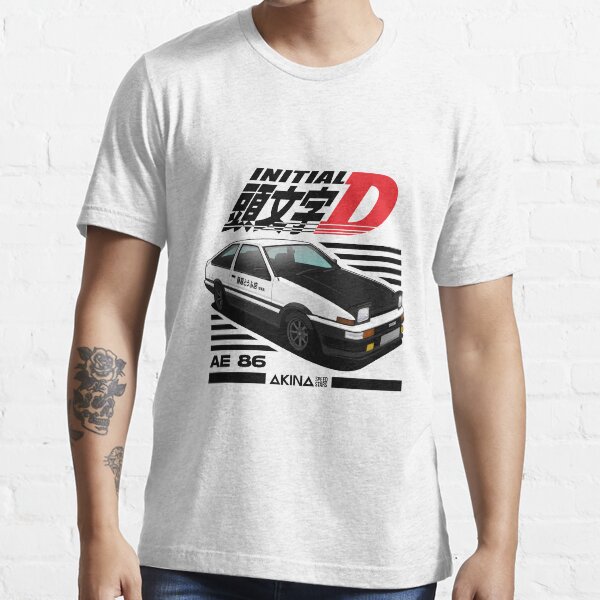 "AE86 Initial D" Essential T-Shirt for Sale by squeal tires | Redbubble