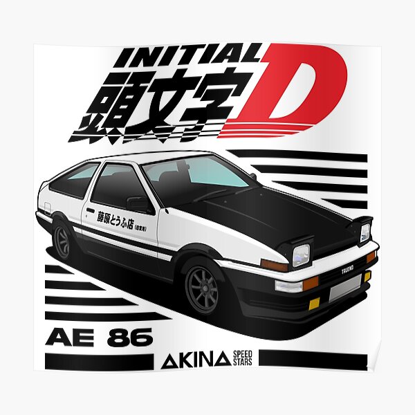 "AE86 Initial D" Poster for Sale by haiproject | Redbubble
