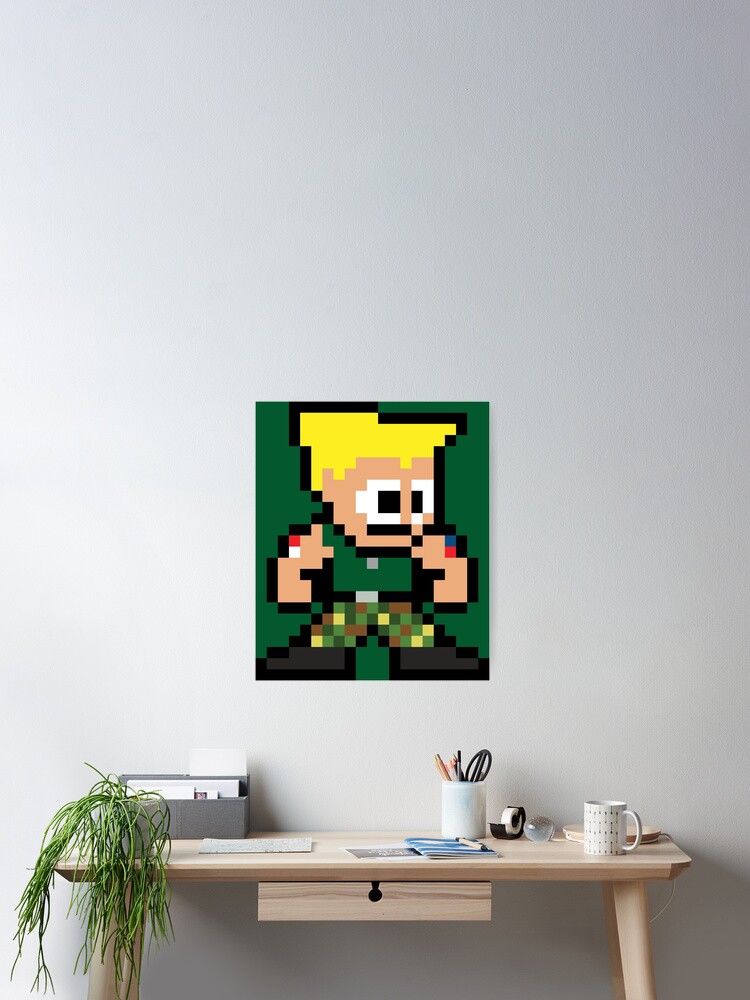 "Guile (Street Fighter) 8-bit Retro Pixel Art" Poster for Sale by ...