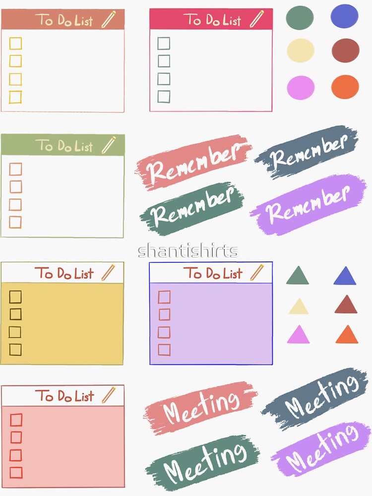 "To Do List, Check List Stickers" Sticker by shantishirts | Redbubble