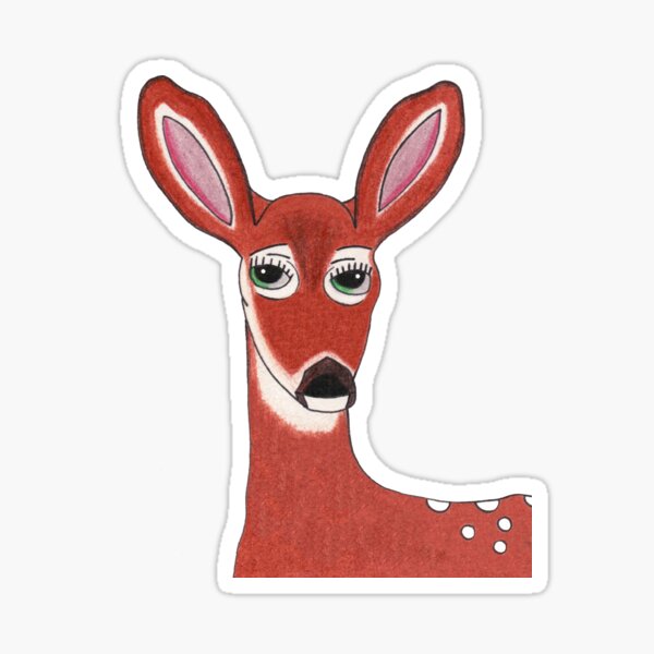 "Doe, oh my doe!" Sticker for Sale by Spookycreation | Redbubble