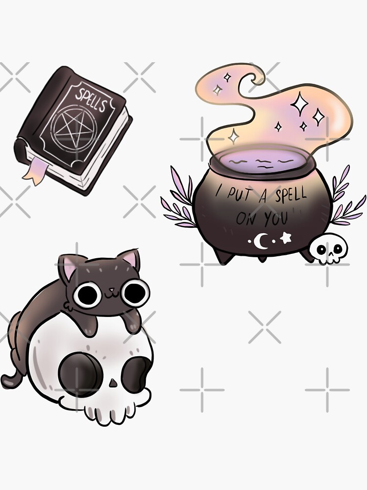 "Cute witches stickers" Sticker for Sale by FloxiShop | Redbubble