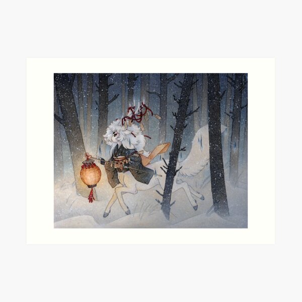 "A Light in the Dark - TeaKitsune Kirin Spirit" Art Print for Sale by ...