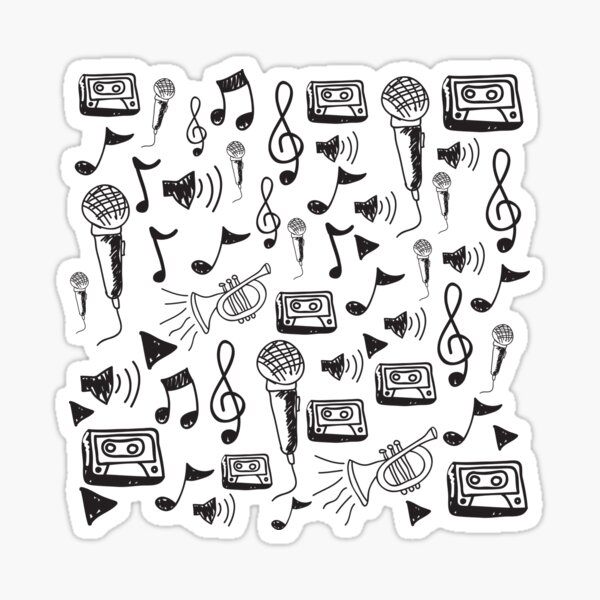 "Music Icons " Sticker for Sale by MariesDesigns11 | Redbubble