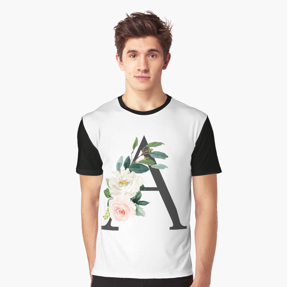 "Watercolor Pretty Flowers Letter A Floral Monogram" Art Print for Sale ...