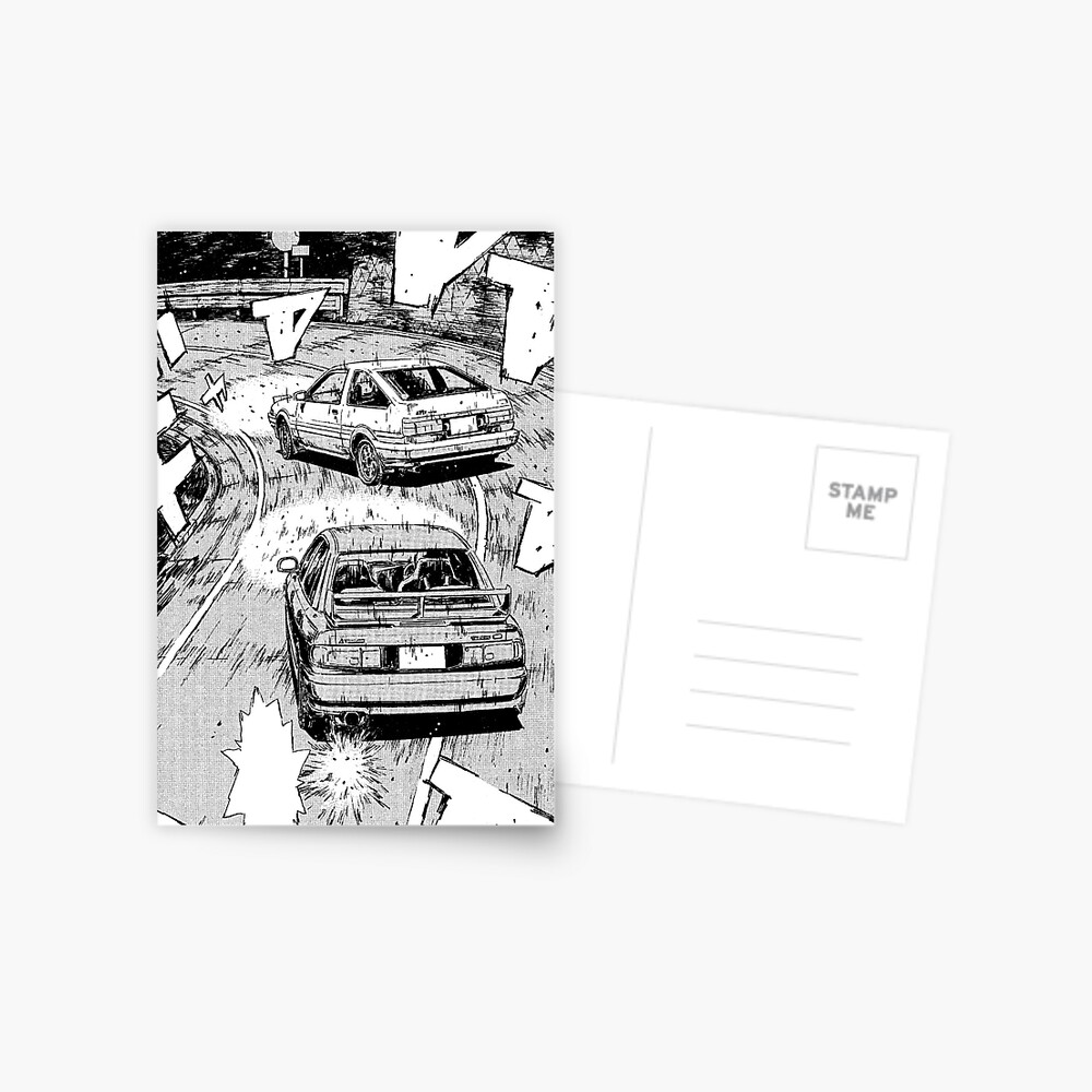 "Initial D Manga Panel AE86 VS RX7" Postcard for Sale by GeeknGo ...