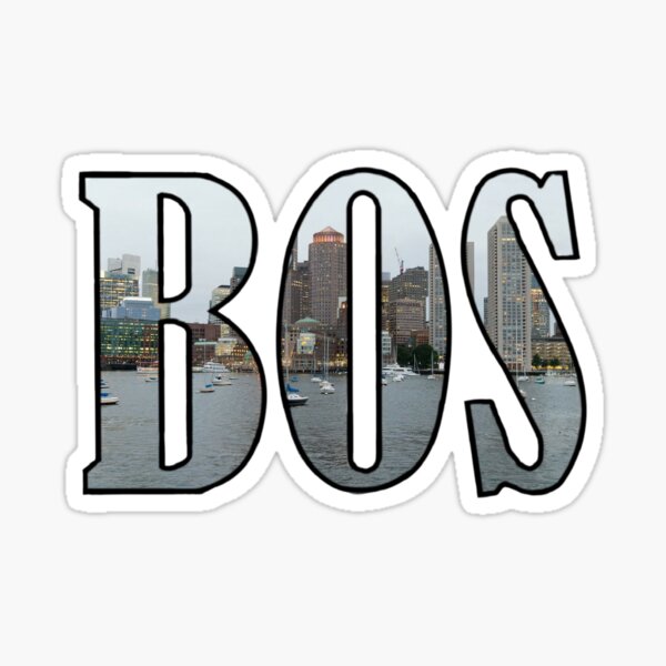 "BOS - Boston Harbor Skyline" Sticker by mays-art | Redbubble