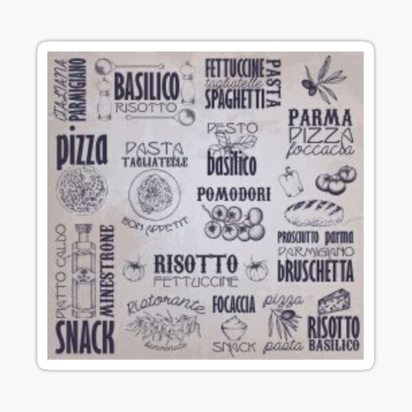 "ITALIAN FOOD" Sticker for Sale by EUGEN58 | Redbubble