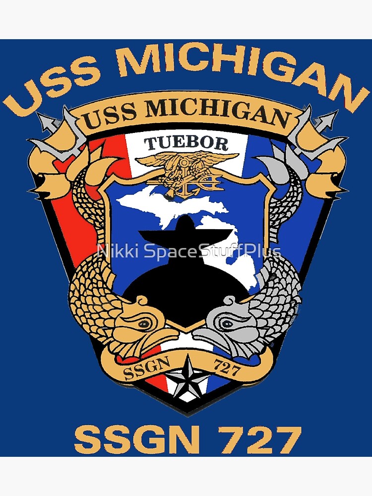 "USS Michigan (SSGN-727) Crest for Dark Colors" Poster for Sale by ...