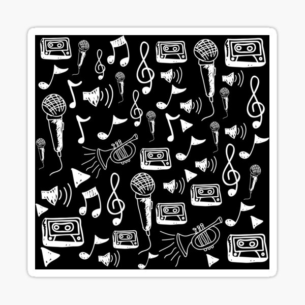 "Music Icons " Sticker for Sale by MariesDesigns11 | Redbubble