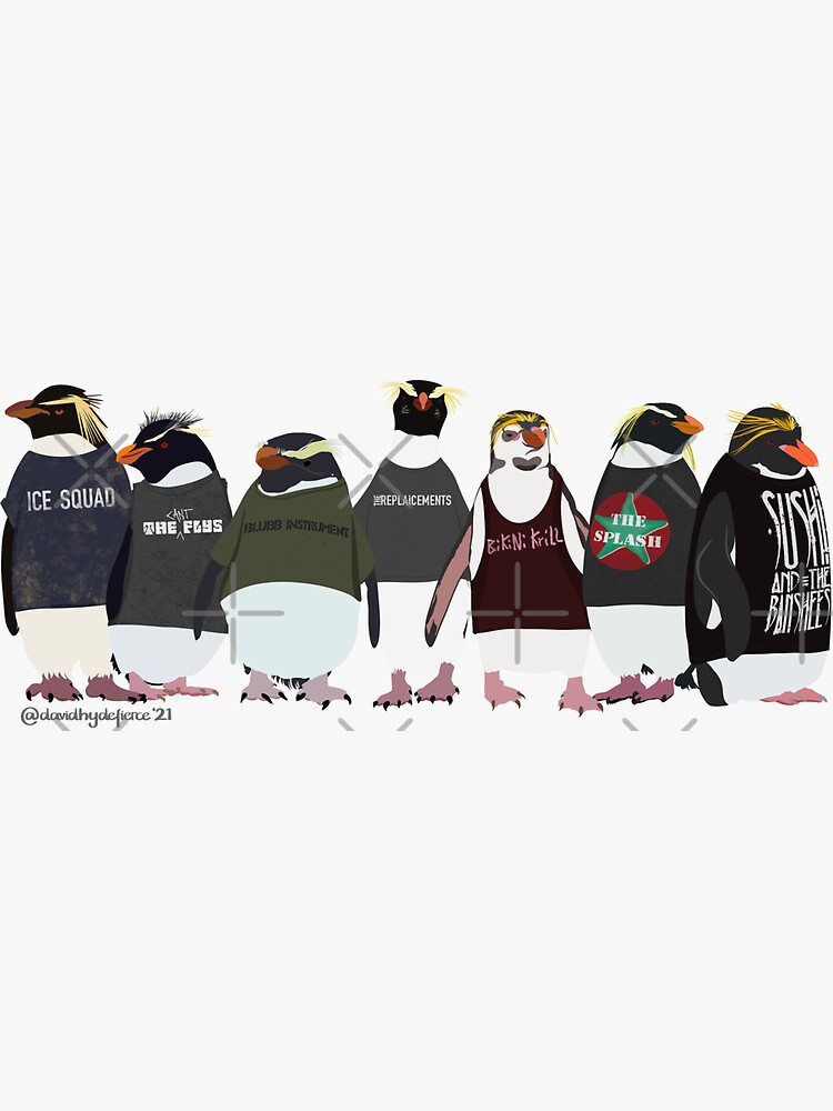 "Crest Punk Penguins - Punk Rock Penguins - Rockhopper - Punk Band Tees ...