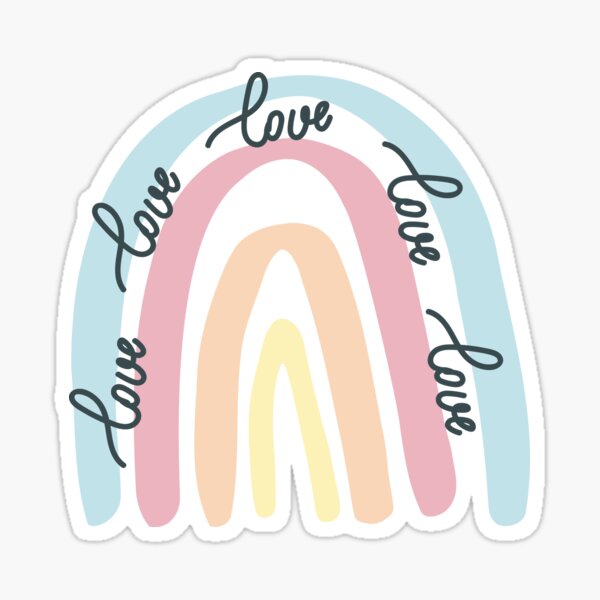 "Boho Rainbow Love Sticker" Sticker by shantishirts | Redbubble