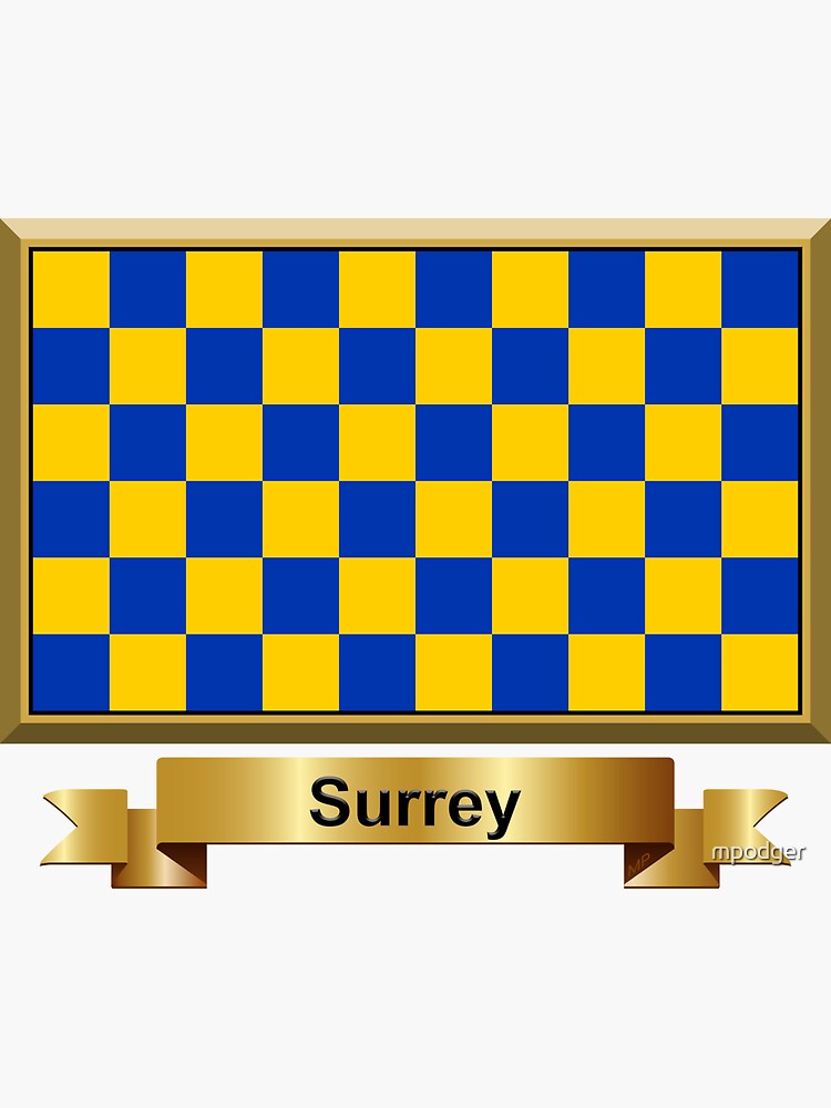 "Surrey Flag Gifts, Masks, Stickers & Products (N)" Sticker by mpodger ...