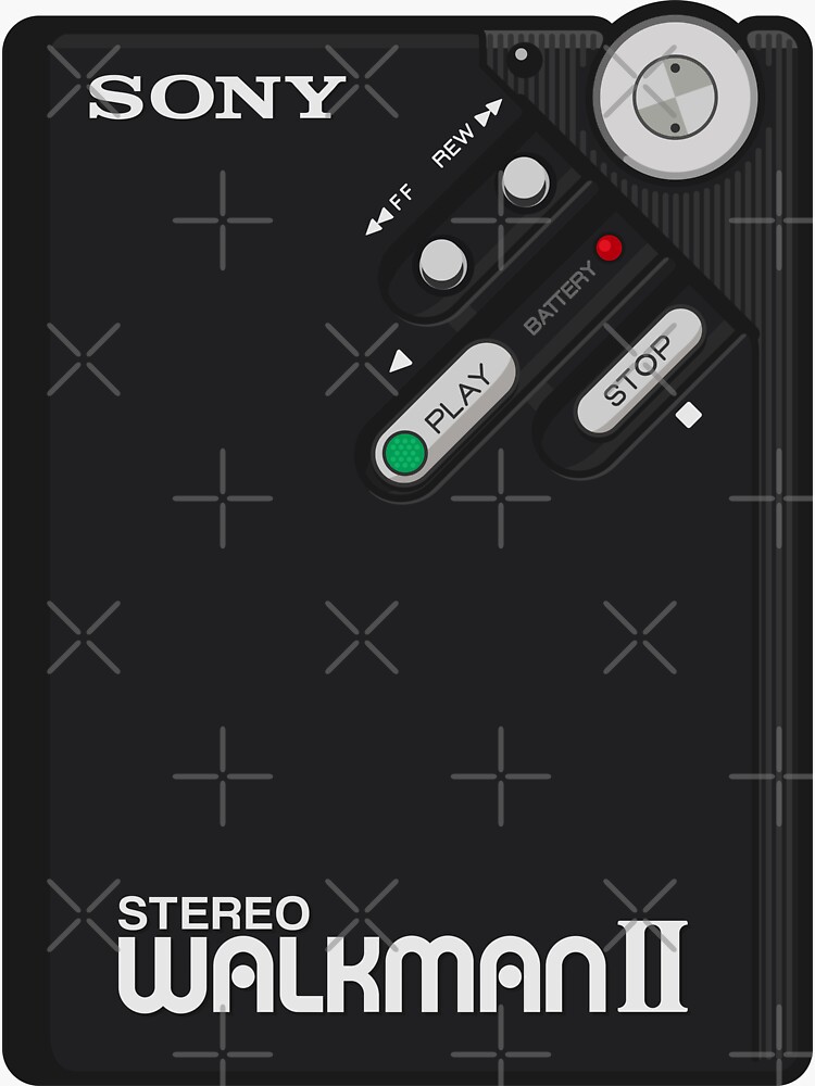 "Sony Walkman WM-2 inspired design in black." Sticker for Sale by ...