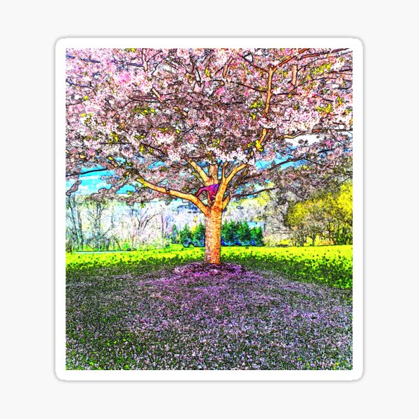 "Blossom Tree" Sticker for Sale by VonatelloMakes | Redbubble