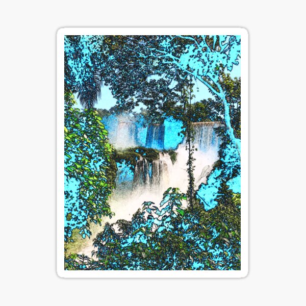 "Waterfall" Sticker for Sale by VonatelloMakes | Redbubble