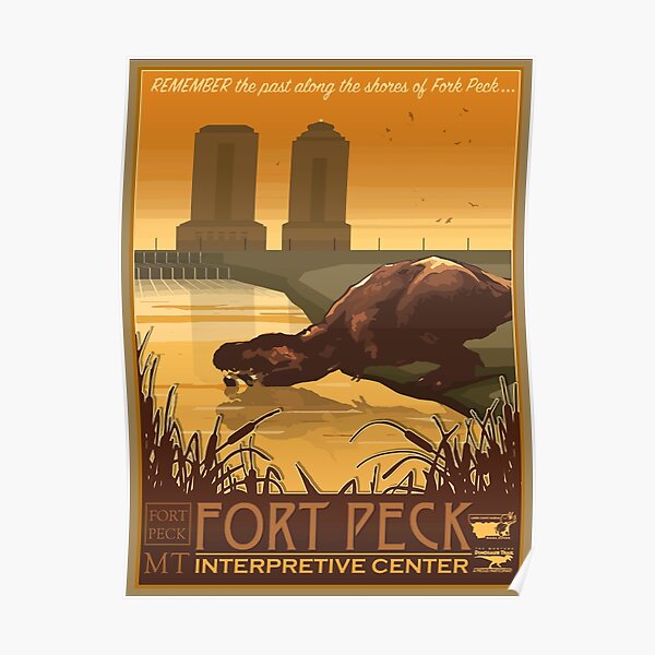 "Fort Peck Interpretive Center" Poster by MTDinoTrail | Redbubble