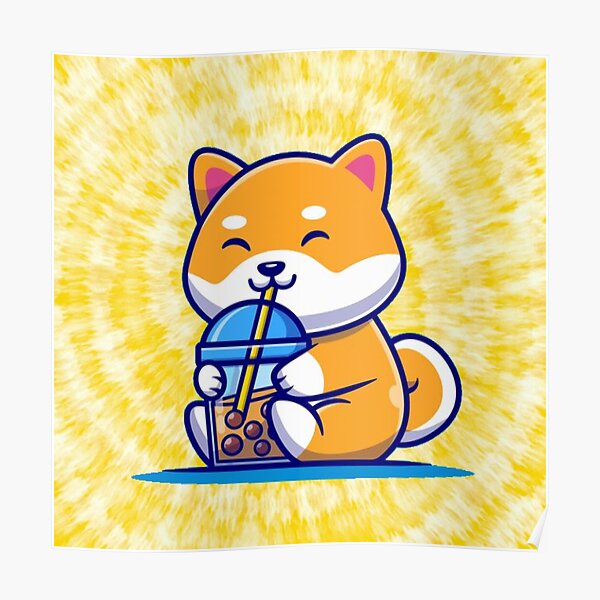 "Boba Shiba " Poster by kawaiistudio | Redbubble