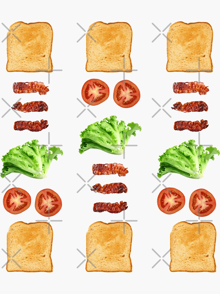 "Bacon Lettuce Tomato Toast Sandwich" Sticker for Sale by DLPemberton ...