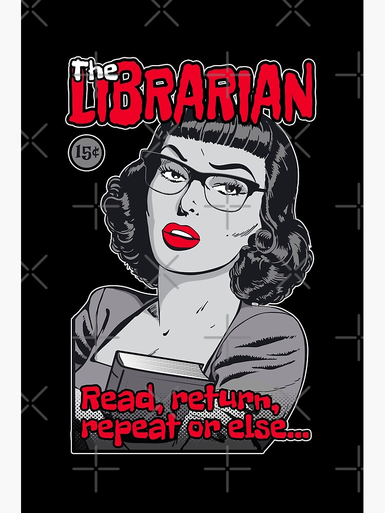 "Librarian Read Return Repeat Vintage Pulp Cover Pop Art Girl" Poster ...