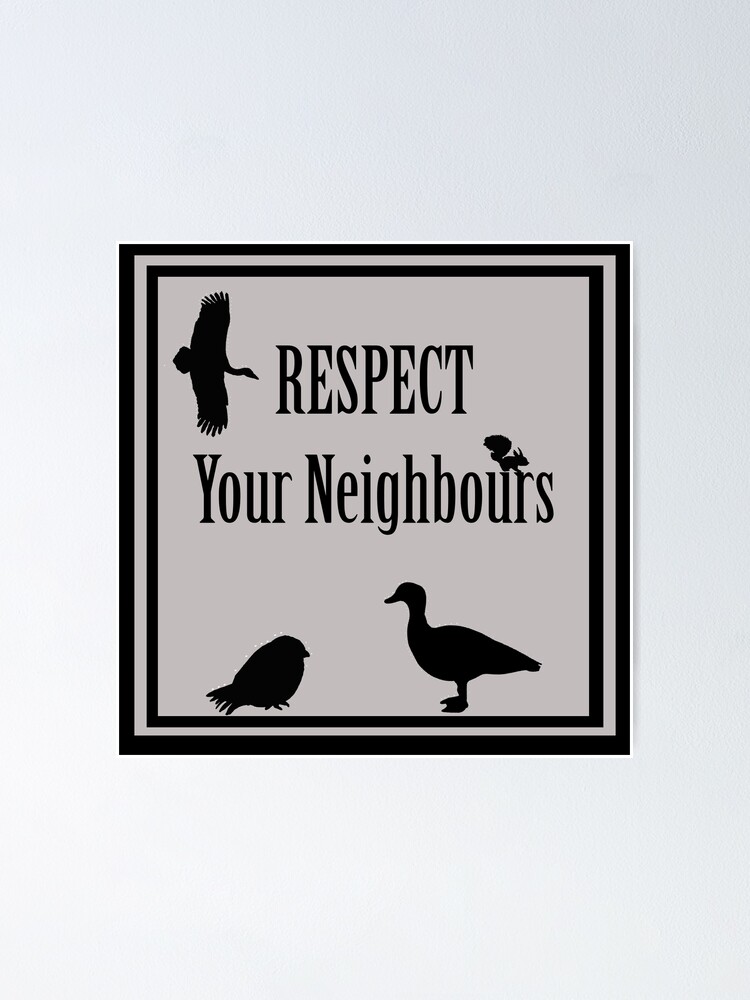 "Respect Your Neighbours" Poster for Sale by Mrspink16 | Redbubble