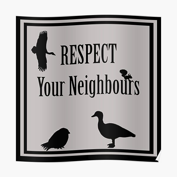"Respect Your Neighbours" Poster for Sale by Mrspink16 | Redbubble