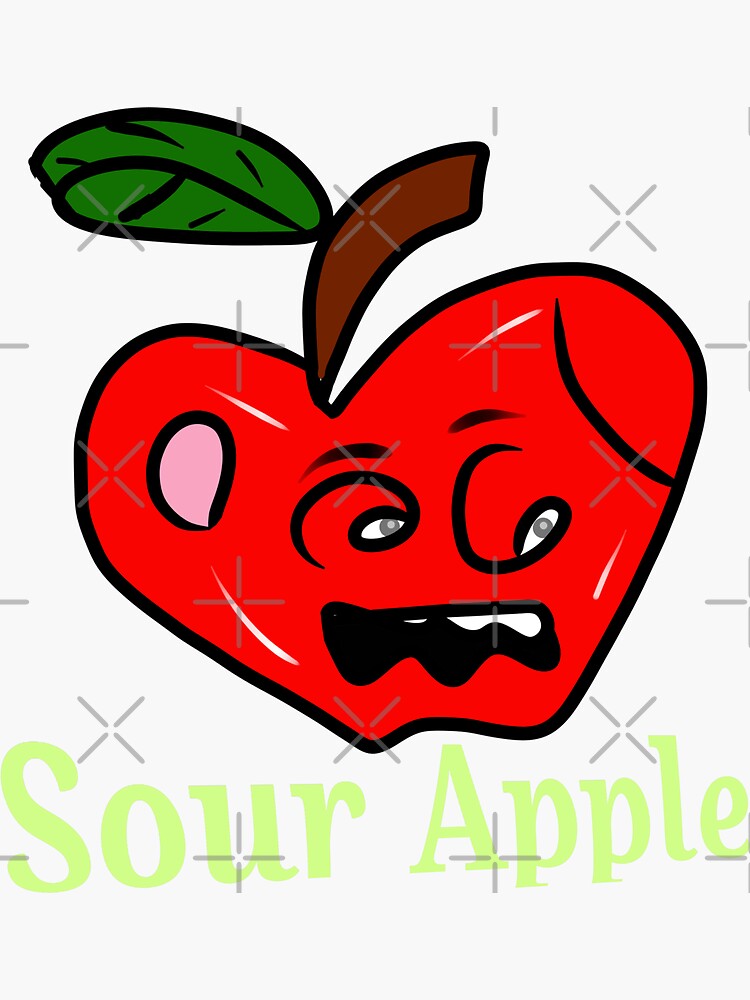 "Sour Apple funny sketch" Sticker for Sale by Vijay-Raj937 | Redbubble
