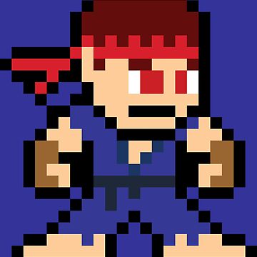 "Evil Ryu (Street Fighter) 8-bit Retro Pixel Art" Sticker for Sale by ...