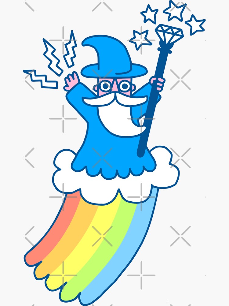 "Rainbow Wizard" Sticker for Sale by obinsun | Redbubble