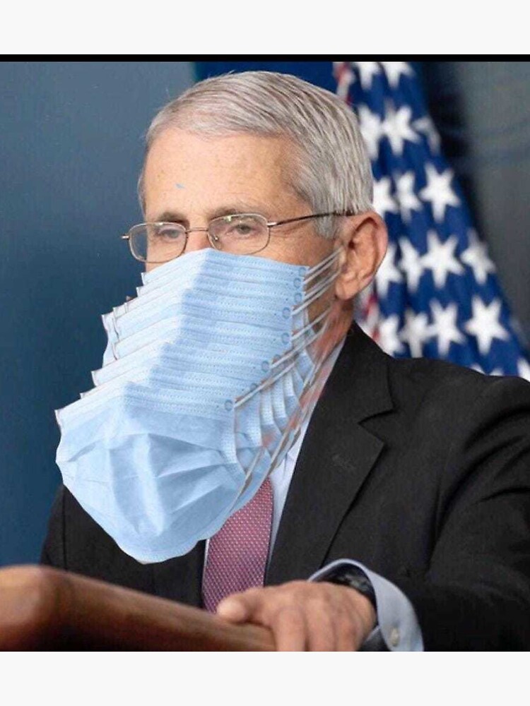 " Anthony falchi multiple mask meme" Sticker by Jplusdesign | Redbubble