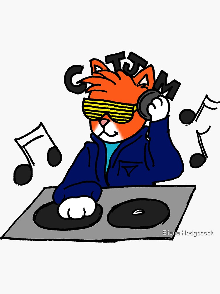 Pegatina «Logotipo de Cat Jam - DJ Cat - Cat Beats» de LittleClairesy ...