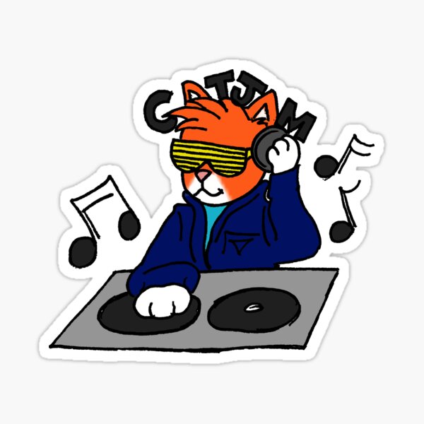 Pegatina «Logotipo de Cat Jam - DJ Cat - Cat Beats» de LittleClairesy ...