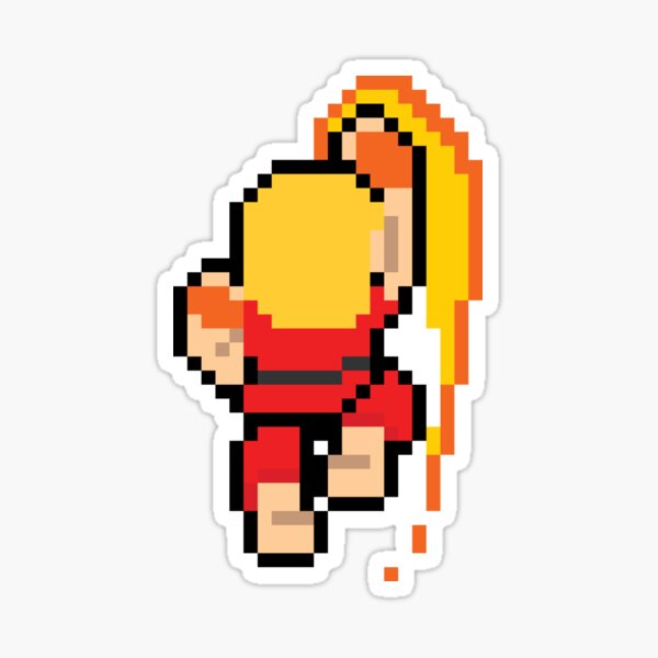 "Ken Shoryuken (Street Fighter) 8-bit Retro Pixel Art" Sticker for Sale ...